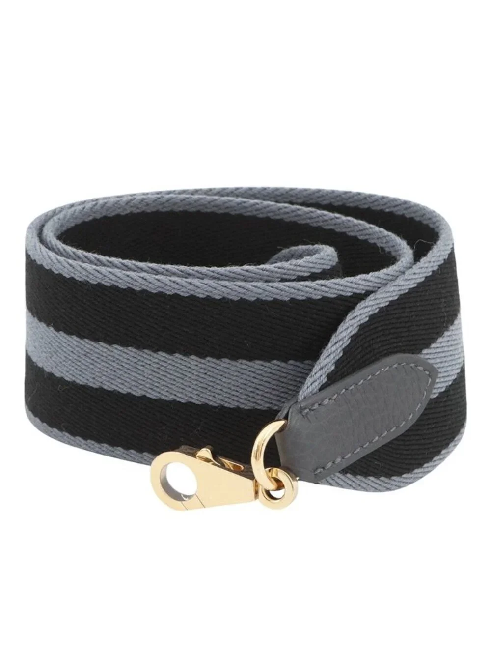 Hermes | Accessories | Hermes Shoulder Strap Gray Black Gold Canvas ...
